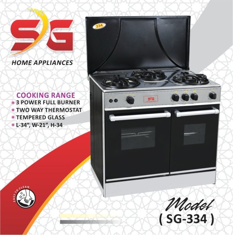SG Cooking Range 3 Burner with Oven – Sghomeappliances